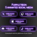 Purple Neon Custom Animated Button, Overlay Lower Thirds Social Media Youtube, X, Twitch ...