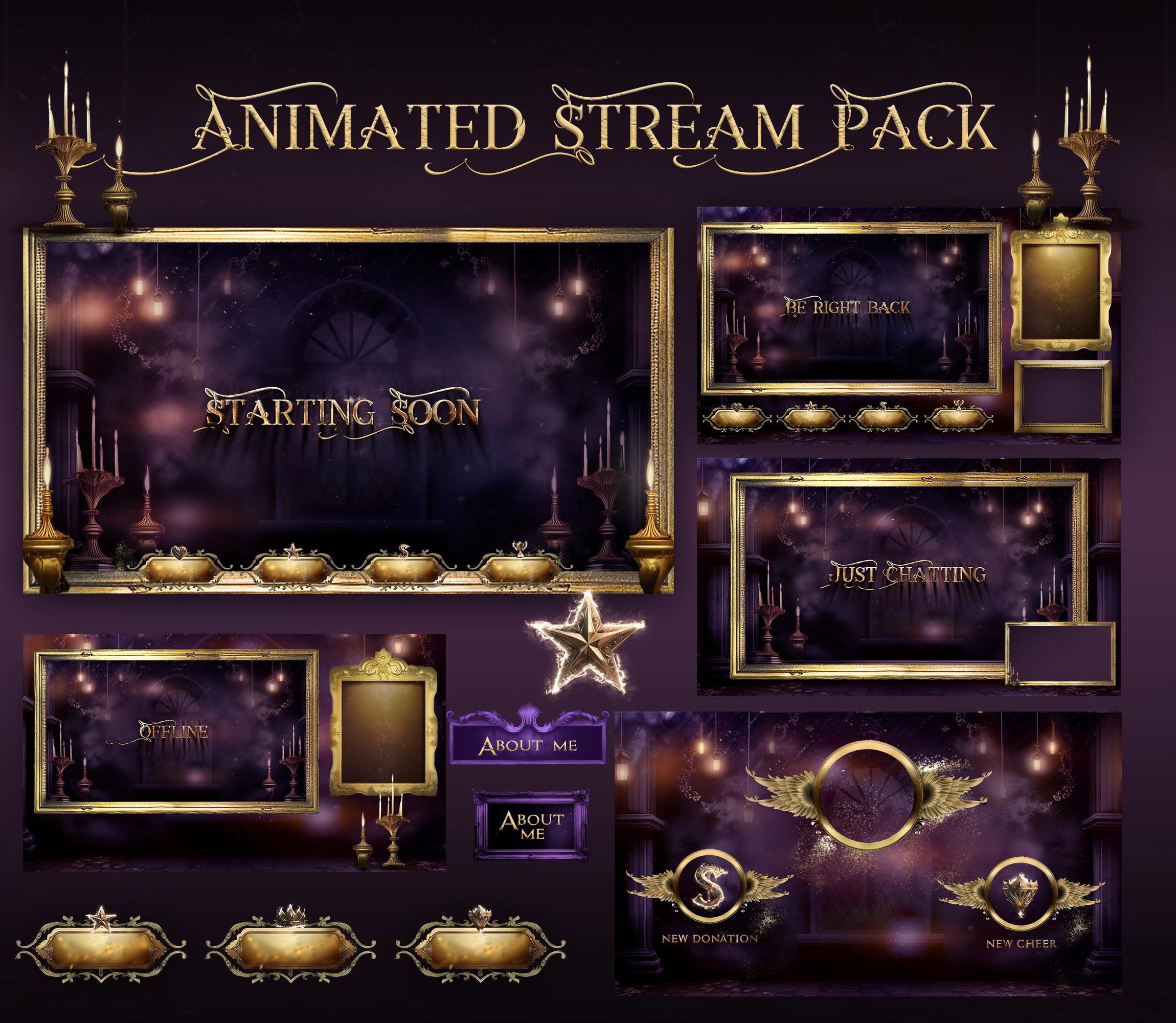 Royal Stream Overlay Pack | Fantasy Kingdom Stream Animated Package ...