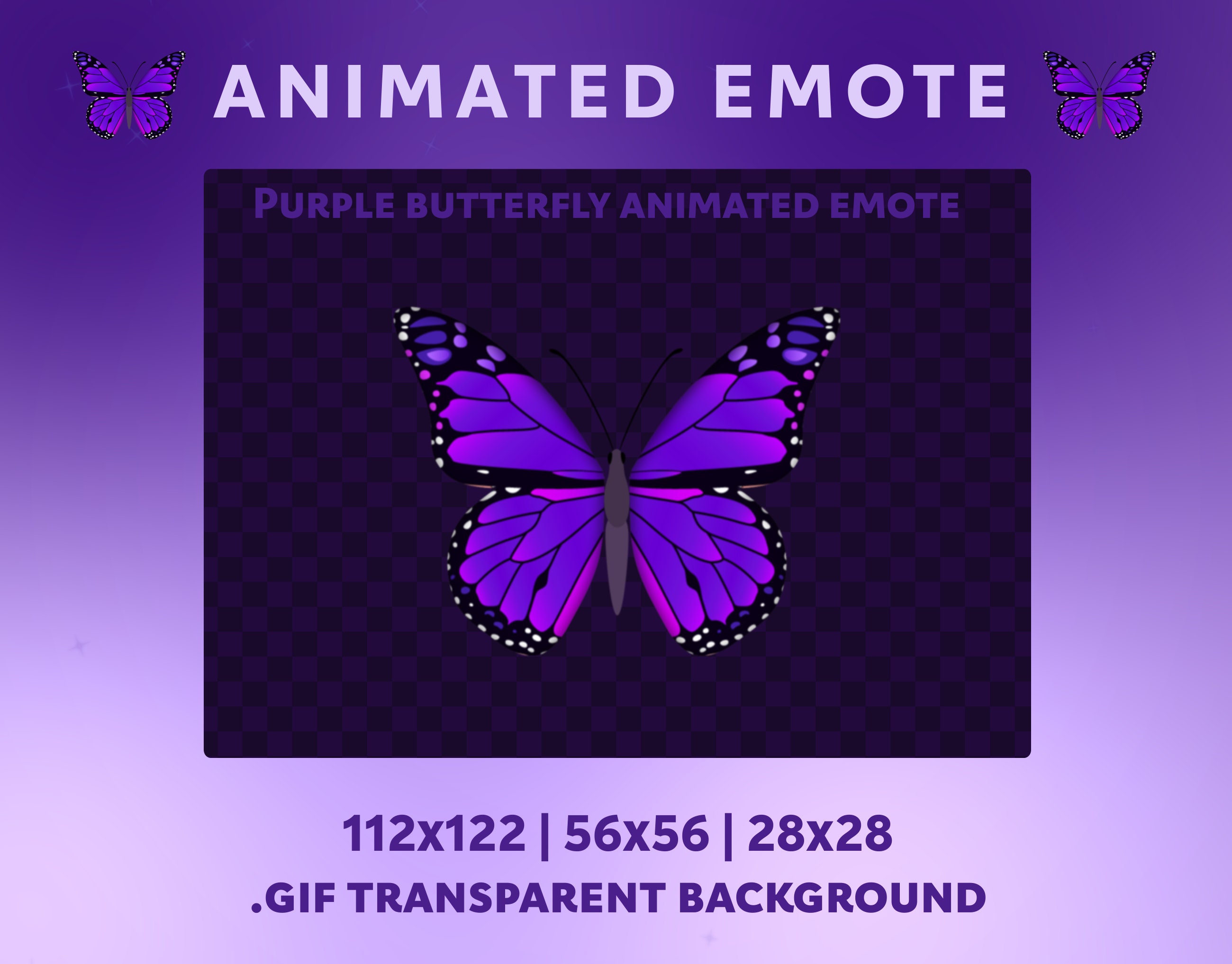 Animated Butterfly Emote Twitch Badge Emote for Discord Stream Setup ...