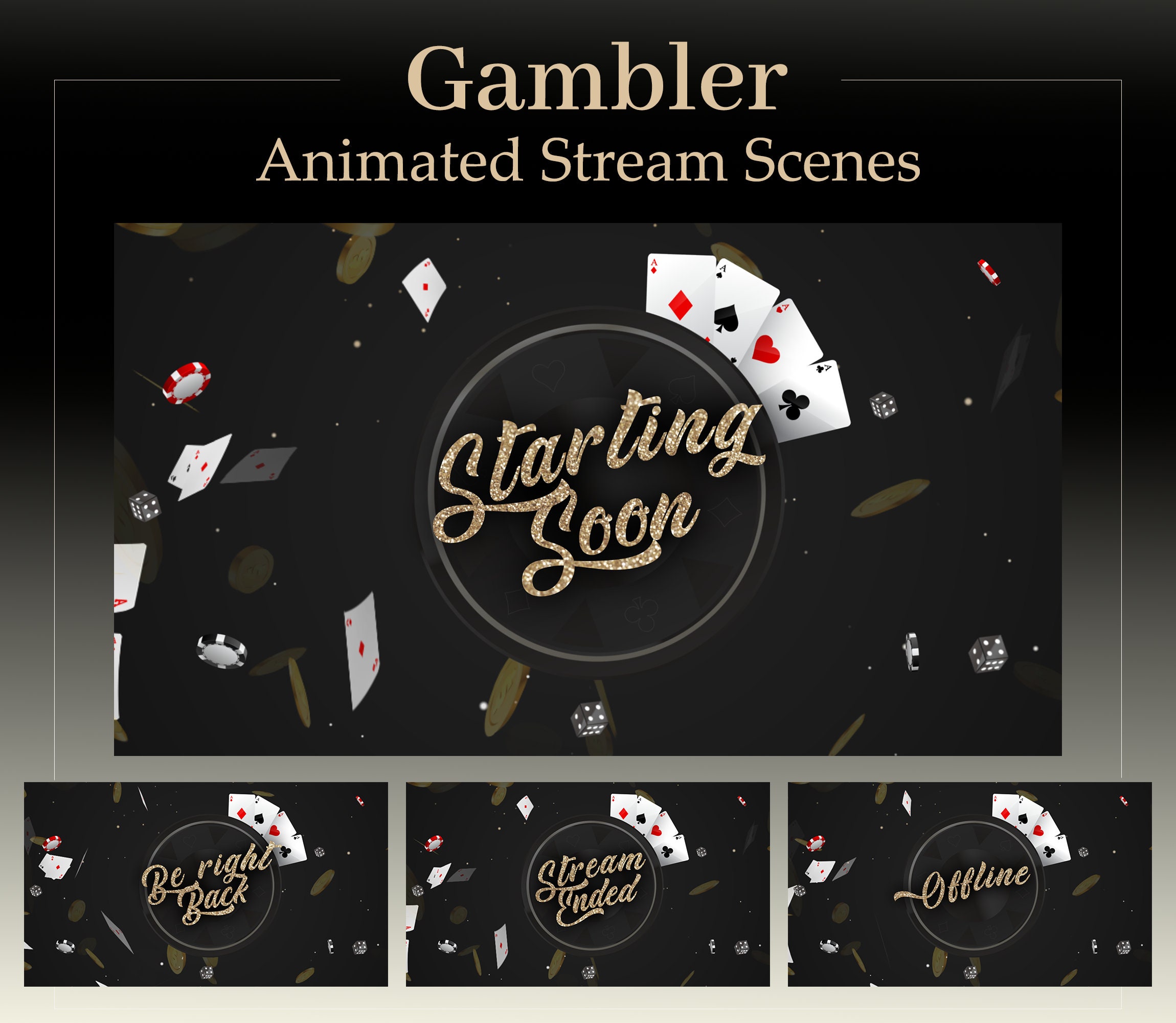 Twitch Animated Poker Overlay | Animated Stream Scenes Package, Twitch ...