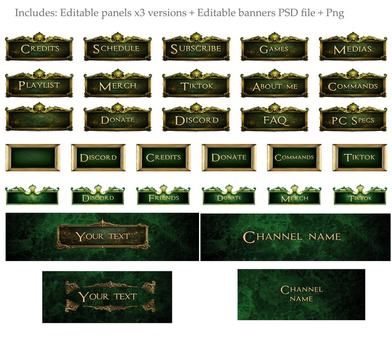 Dnd Stream Overlay Pack, Medieval Green and Gold Twitch, Multiplayers ...
