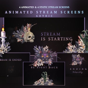 Gothic Animated Stream Screens Package, Twitch Pack, Overlays Screens ...