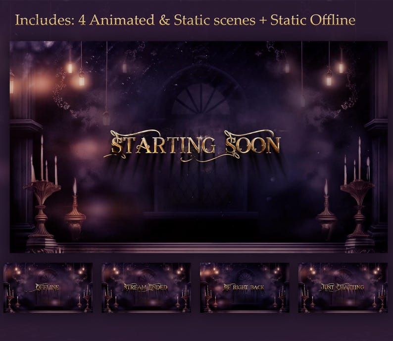 Royal Animated Stream Pack: Gold Medieval Twitch Overlay - Etsy