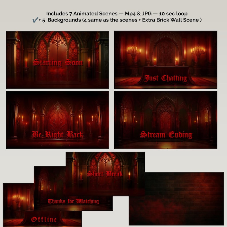 Vampire Gothic Castle Animated Stream Pack | Dark Fantasy Overlays ...