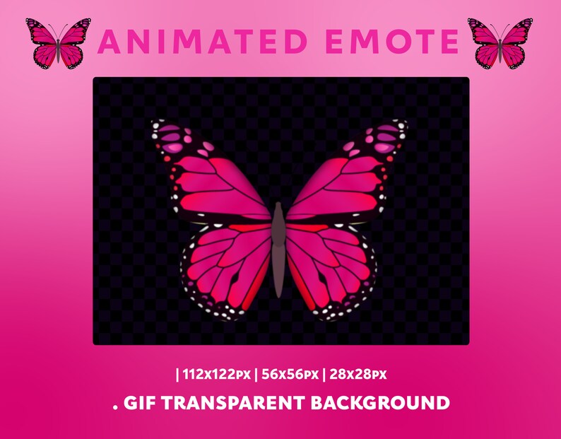 Animated Butterfly Emote | Twitch Badge | Emote for Discord | Stream ...