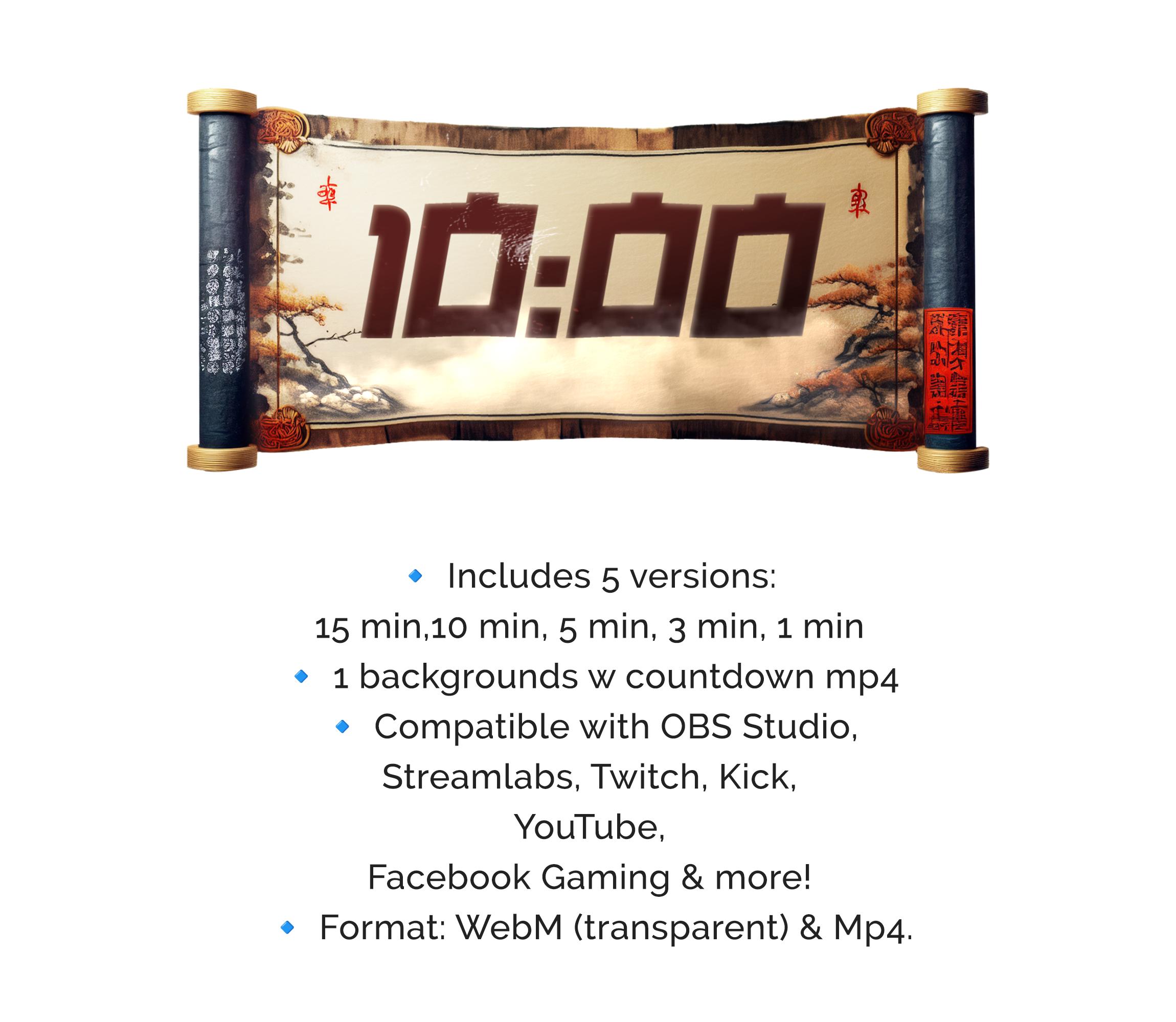 Samurai Stream Countdown Timer: Japanese Twitch Overlay (digital ...