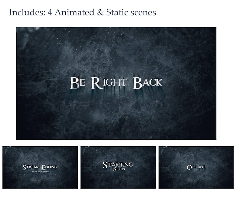 Medieval Animated Stream Pack: Blue and Silver Twitch Overlay - Etsy