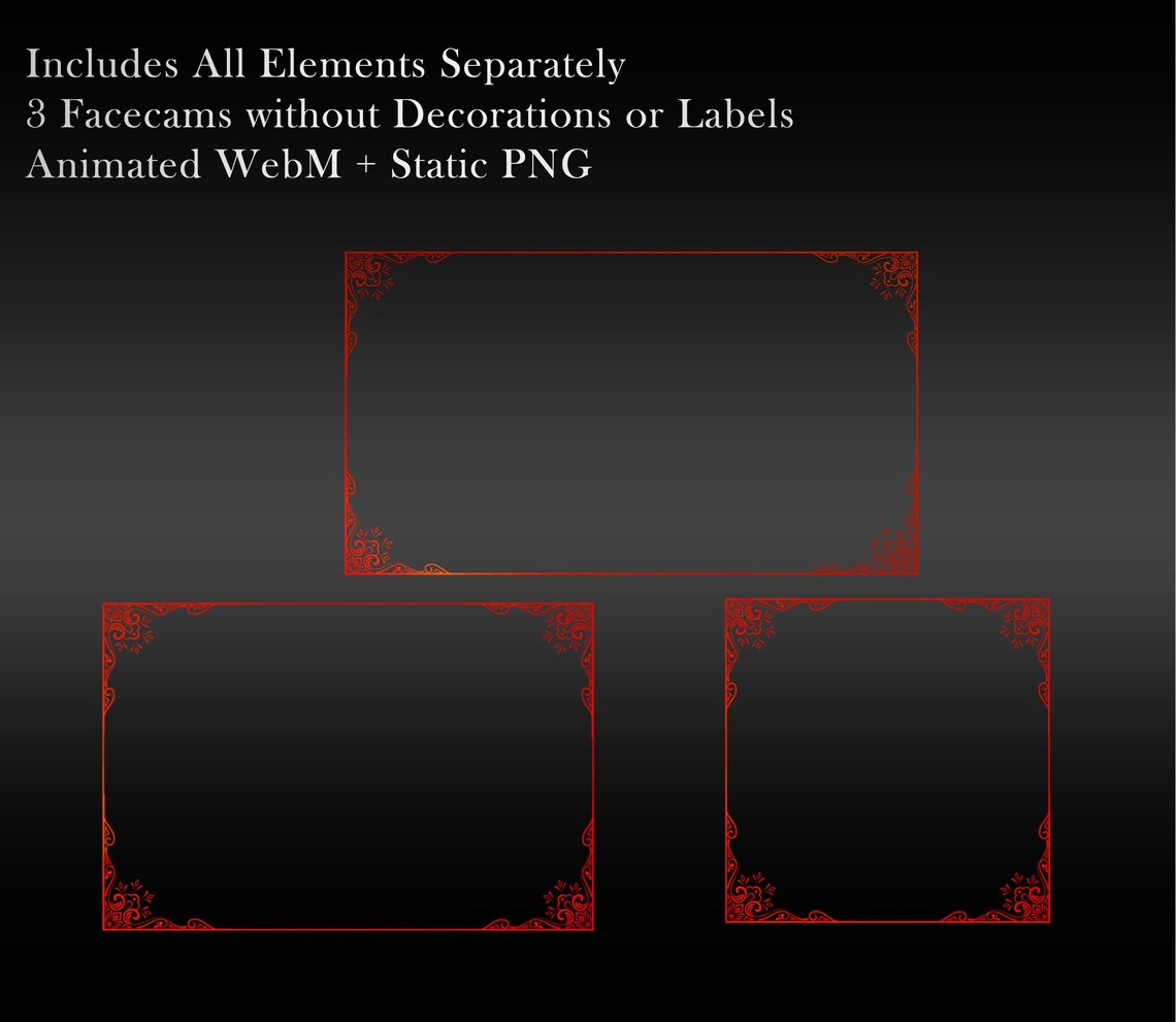 Animated Facecam Overlay Pack Victorian Gothic Theme Skull Roses ...