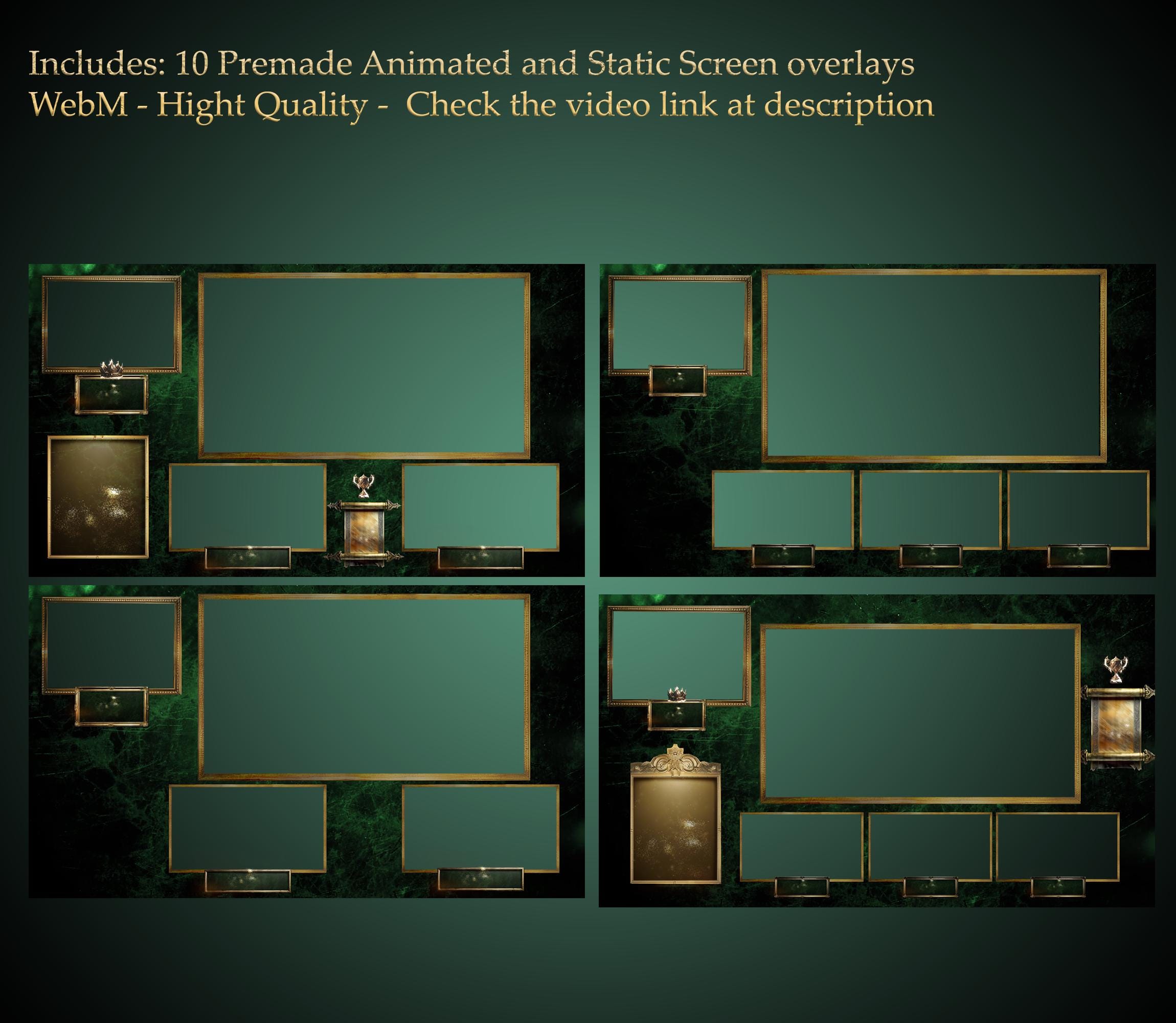 Animated Dnd Stream Overlay Pack: Medieval Green & Gold - Etsy