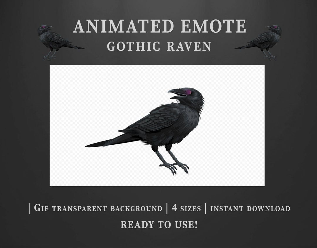 Gothic Raven Emote | Twitch , Streamer, Gaming, Emotes, Stream Emotes ...