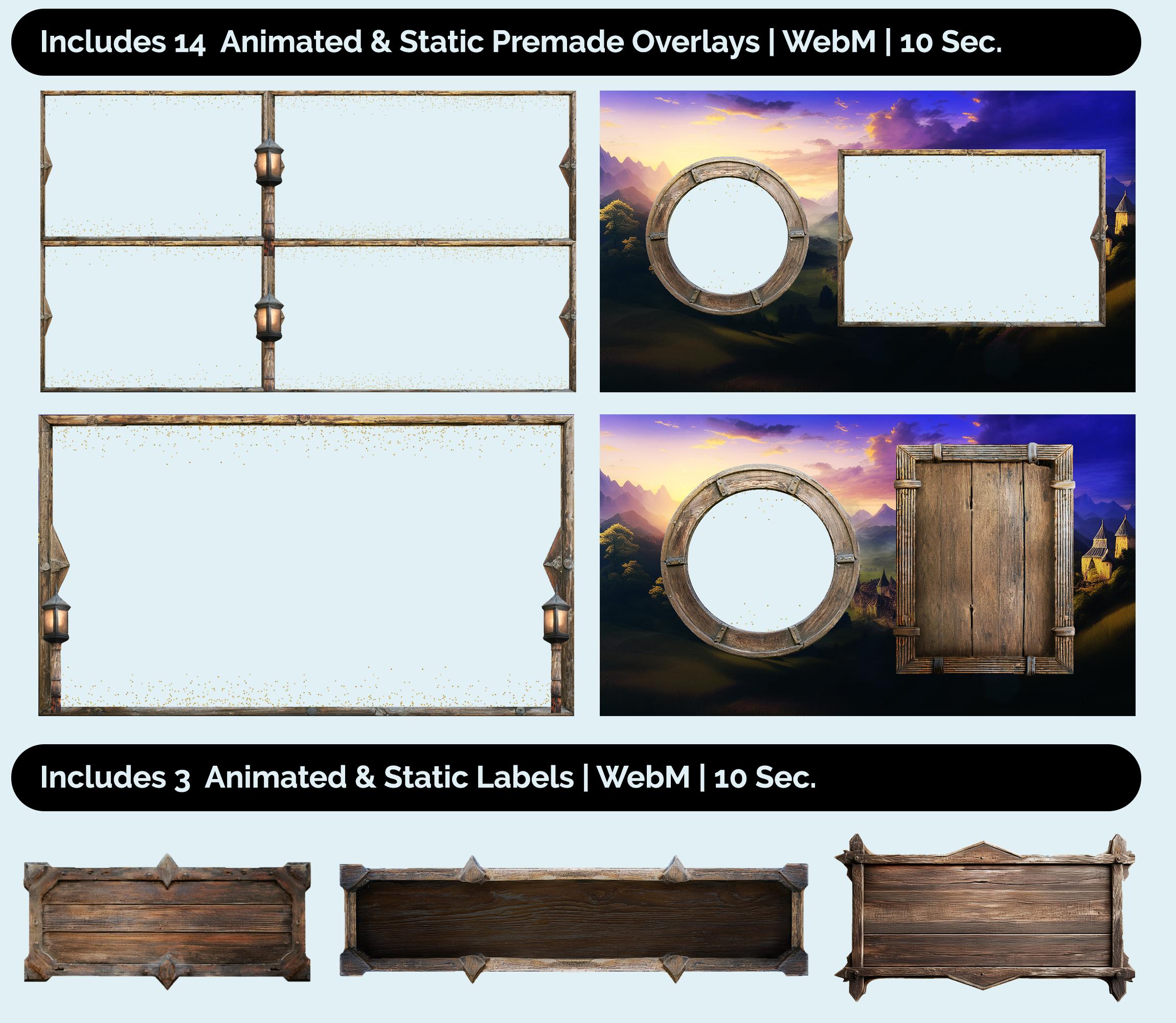 Medieval RPG Stream Overlay Pack: Dungeons and Dragons, Twitch, Youtube ...