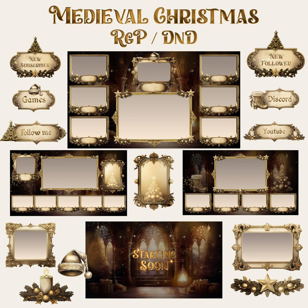 Medieval Christmas Stream Overlay Pack: Animated Dnd Twitch Package - Etsy