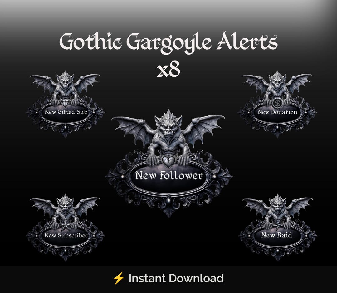 Gothic Gargoyle Animated Stream Alerts: Gothic Medieval Theme (webm) - Etsy