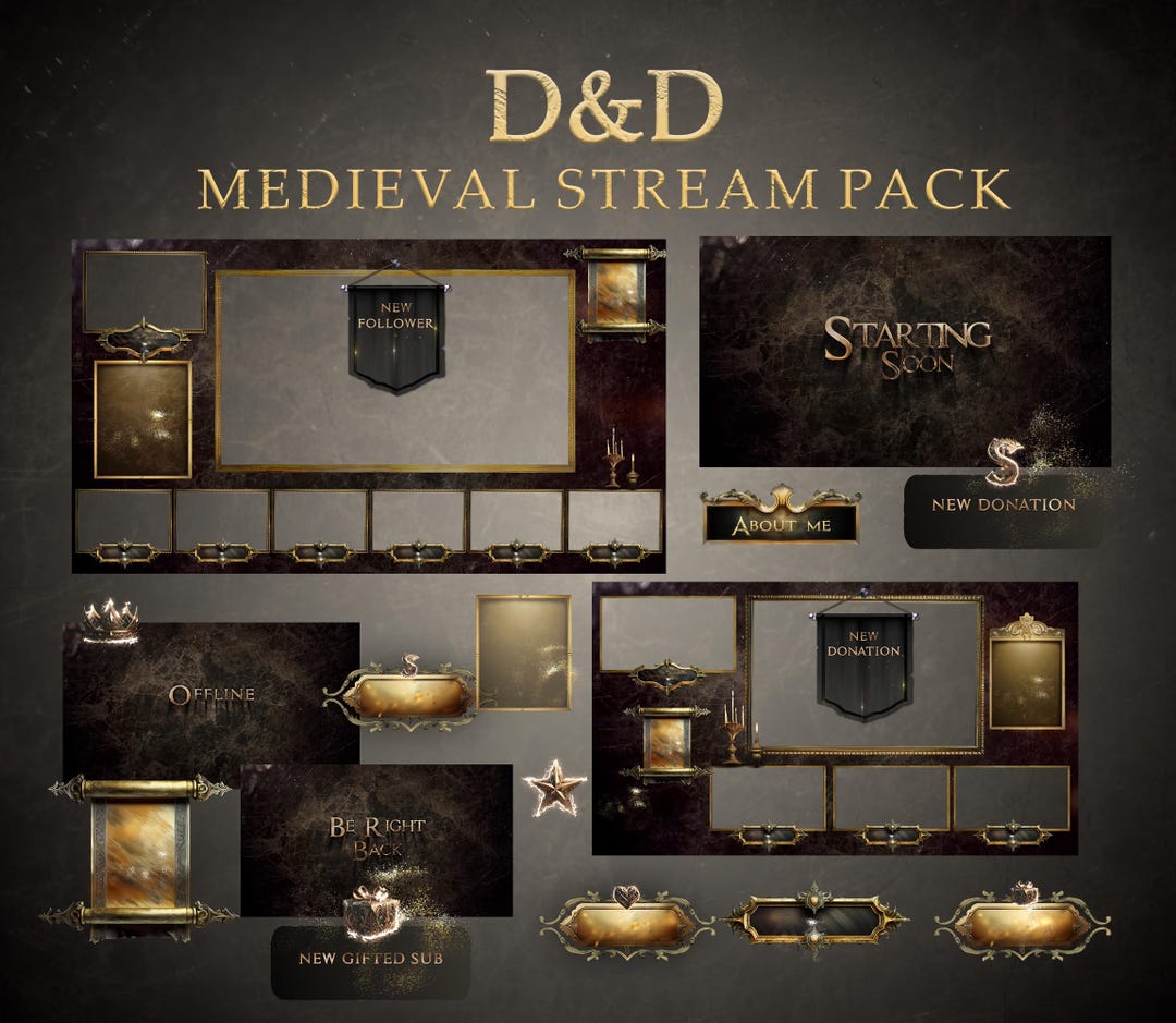 Animated Dungeons and Dragons Stream Overlay Pack | Medieval Twitch ...