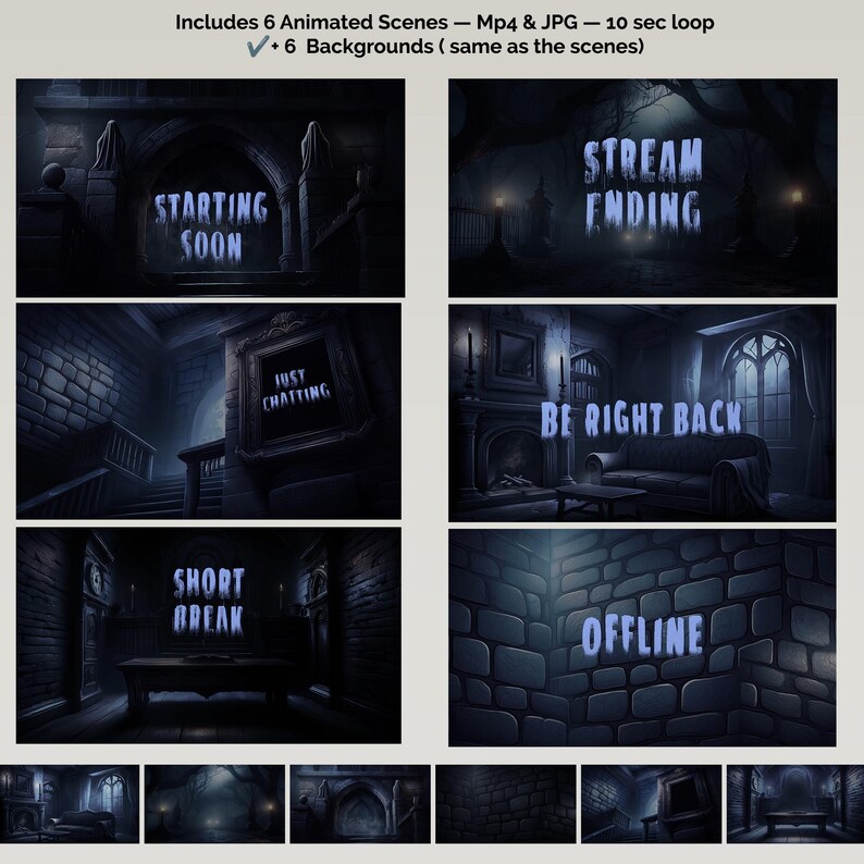 Spooky Horror Stream Pack – Animated Halloween Overlays for Twitch ...