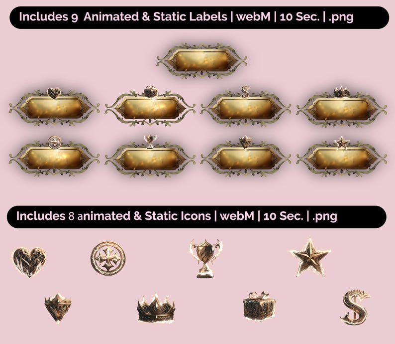 Animated Dungeons and Dragons Stream Overlay: Pink Gold Medieval Theme ...