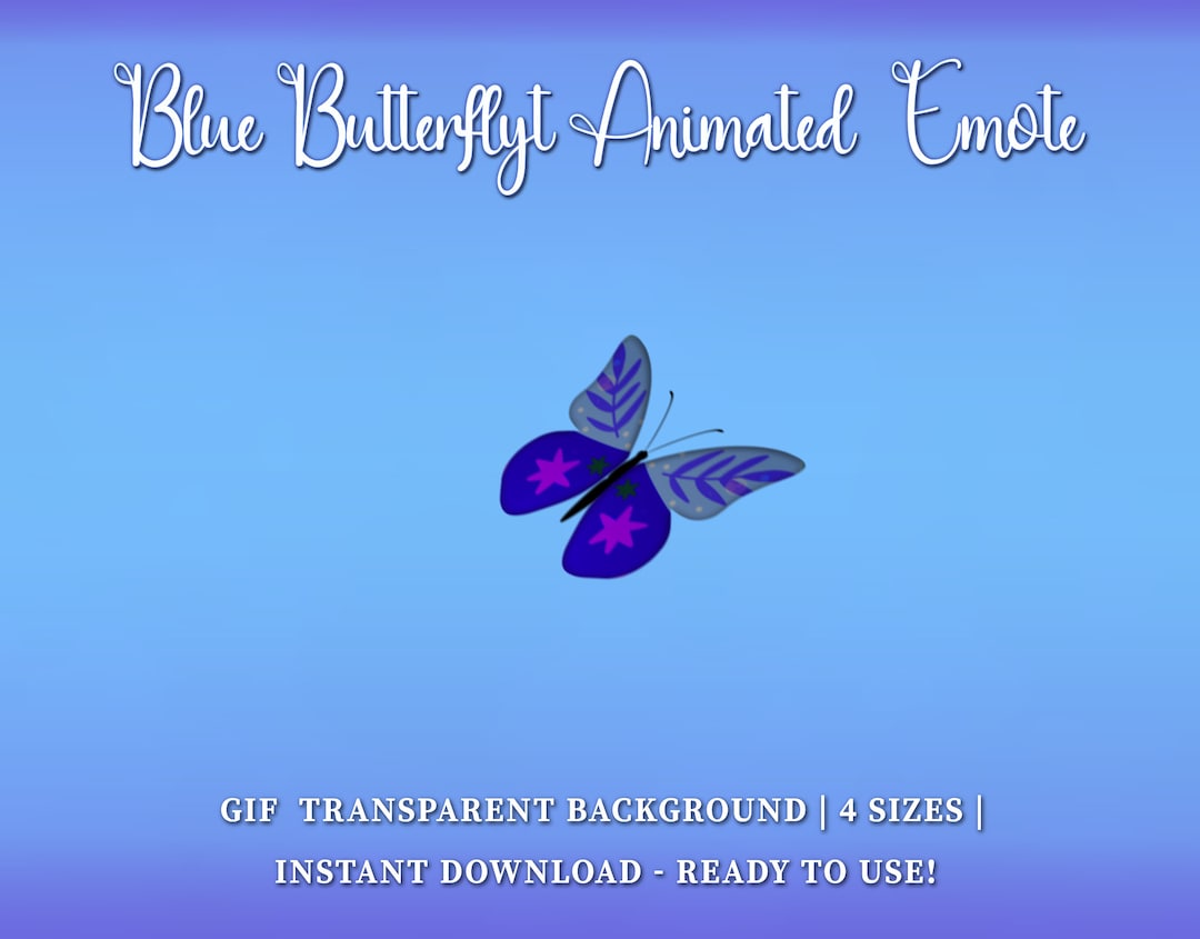 Blue Butterfly Emote | Animated Emote | Twitch Badge | Emote for ...