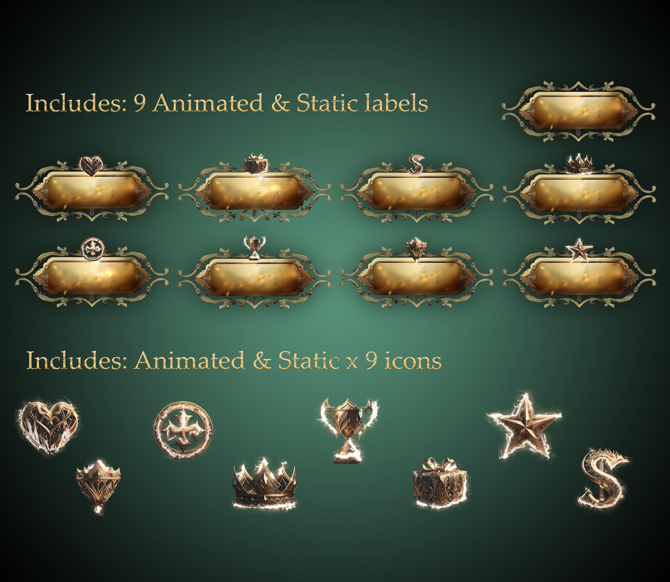 Animated Dnd Stream Overlay Pack: Medieval Green & Gold - Etsy