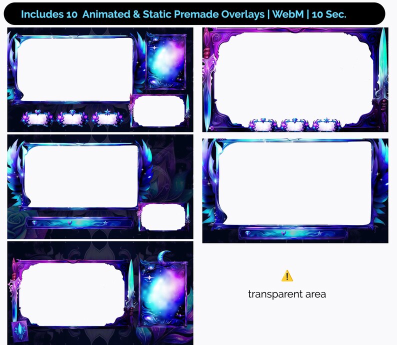 Animated Stream Pack | Celestial Nebula Magic Overlays (twitch, OBS) - Etsy