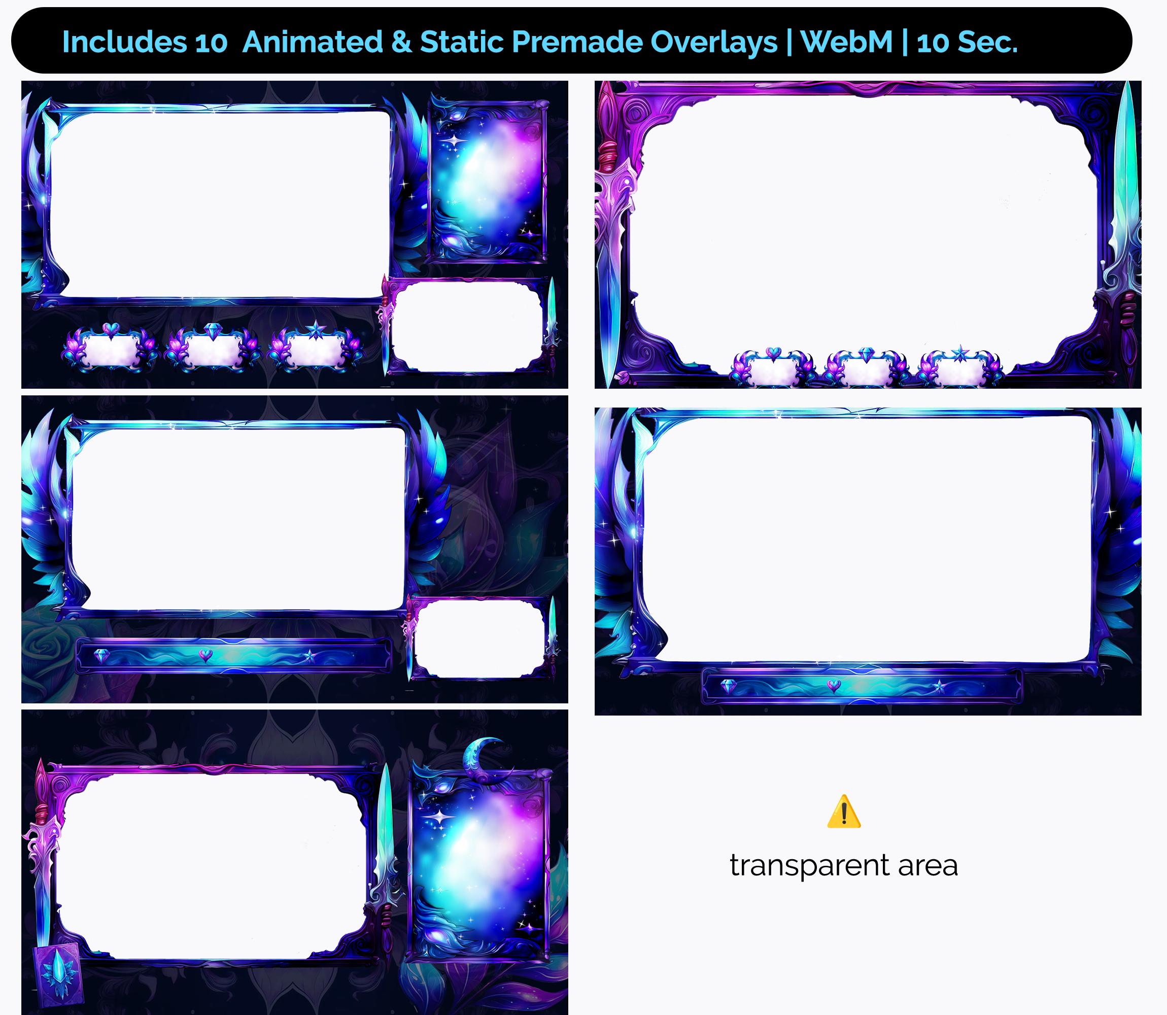 Celestial Animated Stream Pack: Mystic Twitch Overlays (digital ...