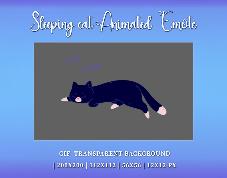 Sleeping Cat Animated Emote: Twitch/discord Streamer Emotes (digital ...