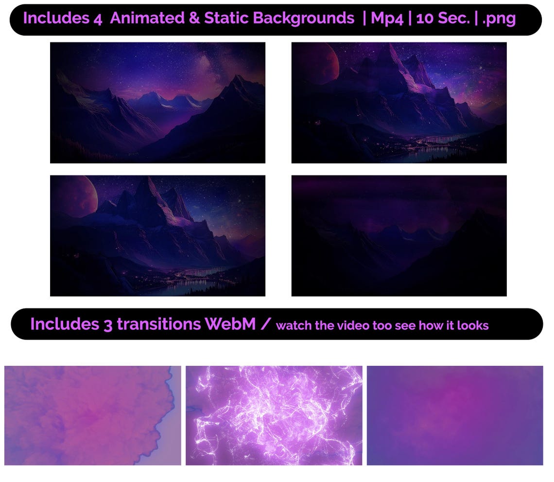 Celestial Animated Stream Pack: DND, Vtuber Screens - Etsy