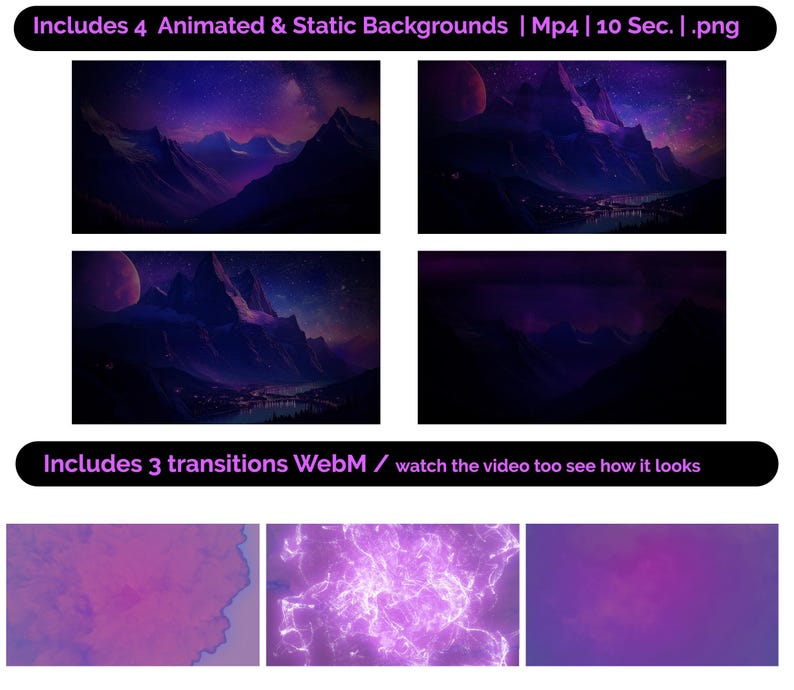 Animated Stream Overlay Celestial, Celestial Stream Pack, Mystical, Valerian, Animated Stream ...