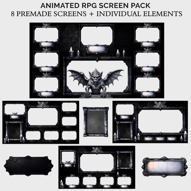 Dark Twitch Overlays Package for Livestream Dnd, RPG, Gothic, Horror ...