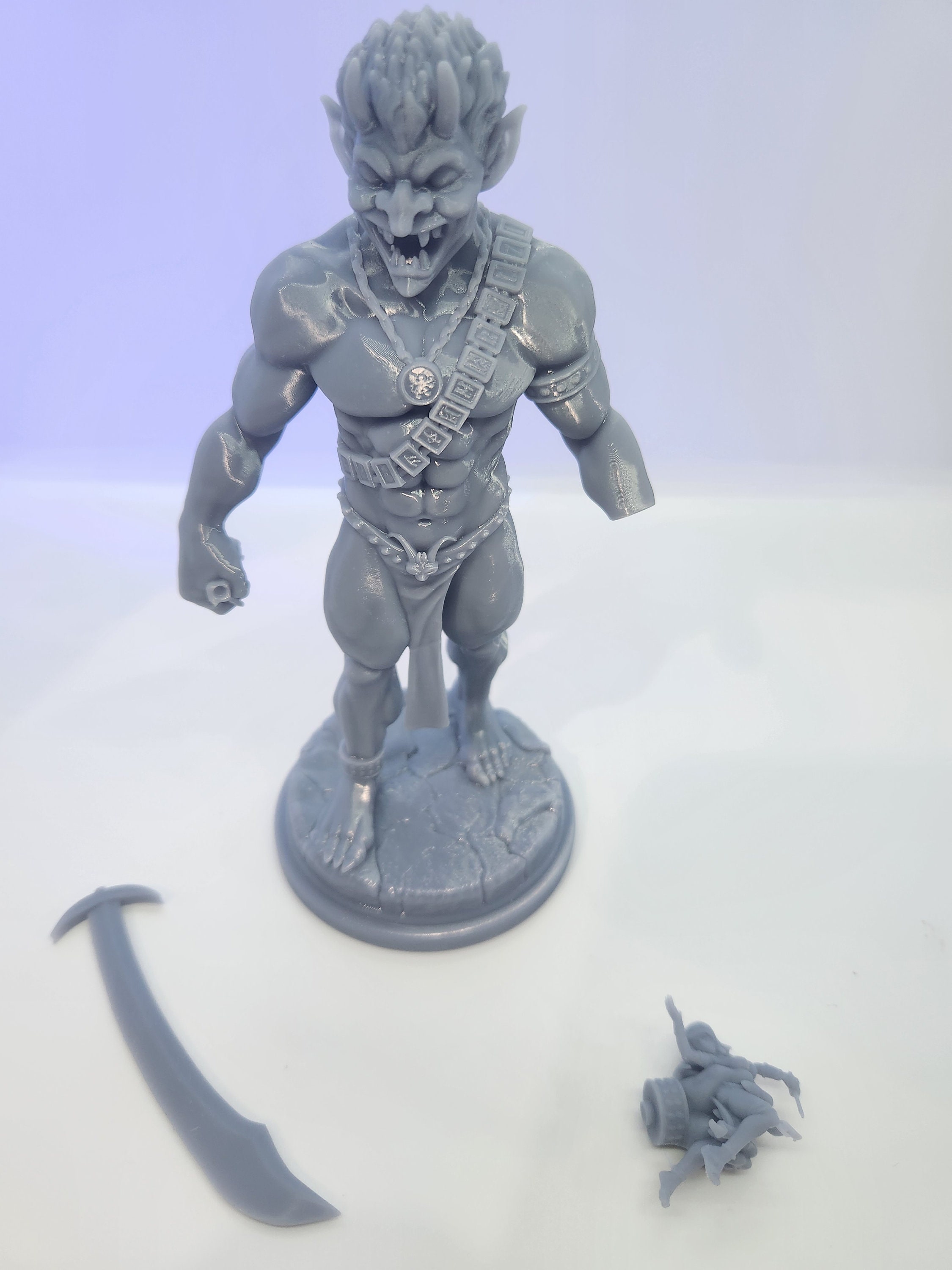 160mm Unpainted Efreeti With Captured Female. DM Guide Efreet ...
