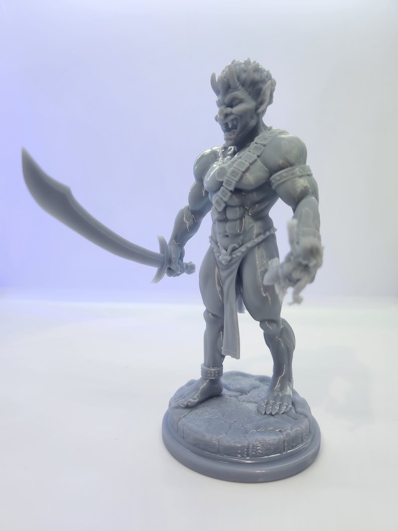 160mm Unpainted Efreeti With Captured Female. DM Guide Efreet ...