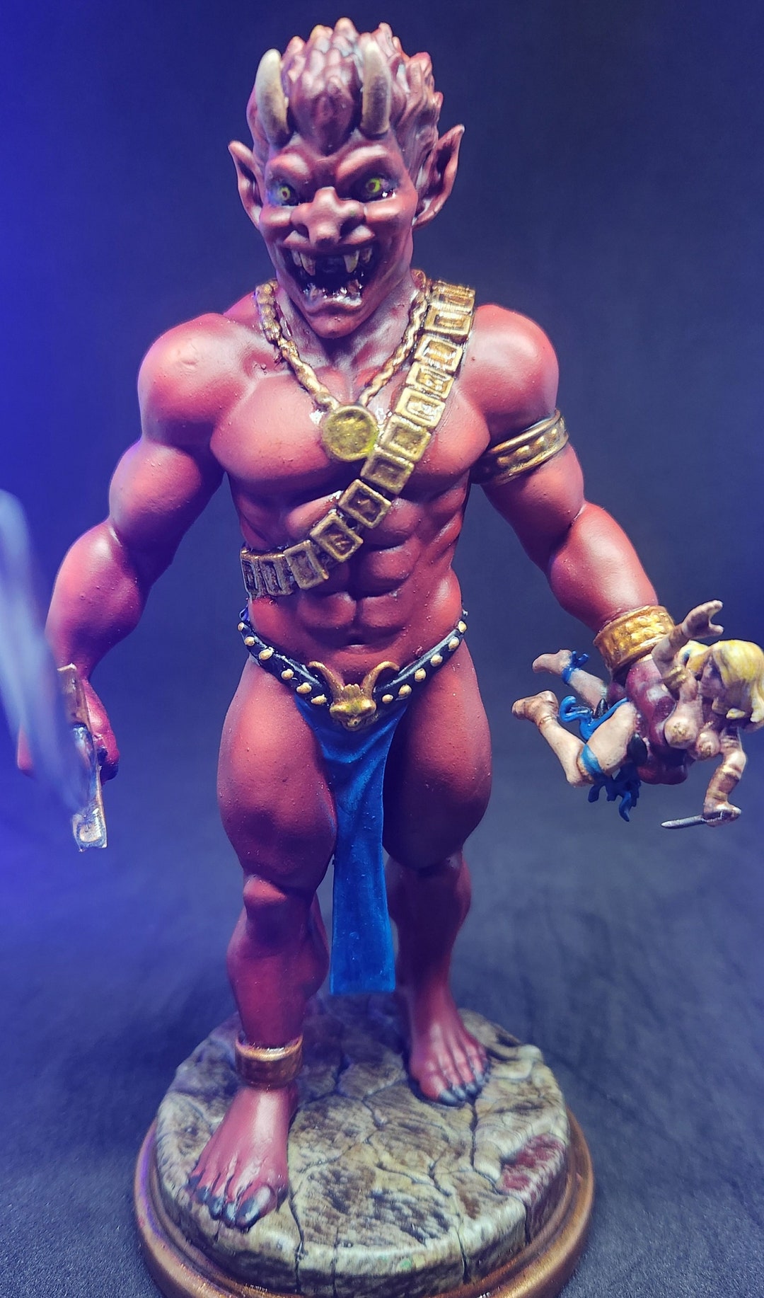 160mm Unpainted Efreeti With Captured Female. DM Guide Efreet! Unpainted 3d Print Model - Etsy