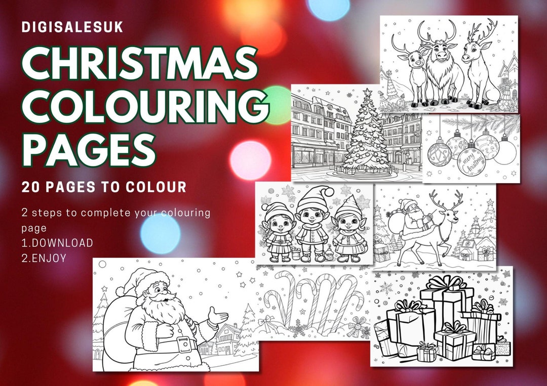 20 Christmas Xmas Colouring Pages - Adults and Kids Coloring Sheets ...