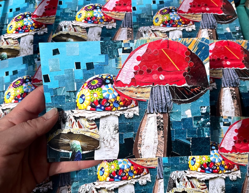 Mushroom Collage Art Print - Etsy