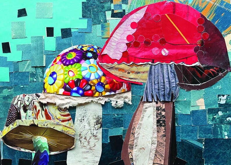 Mushroom Collage Art Print - Etsy