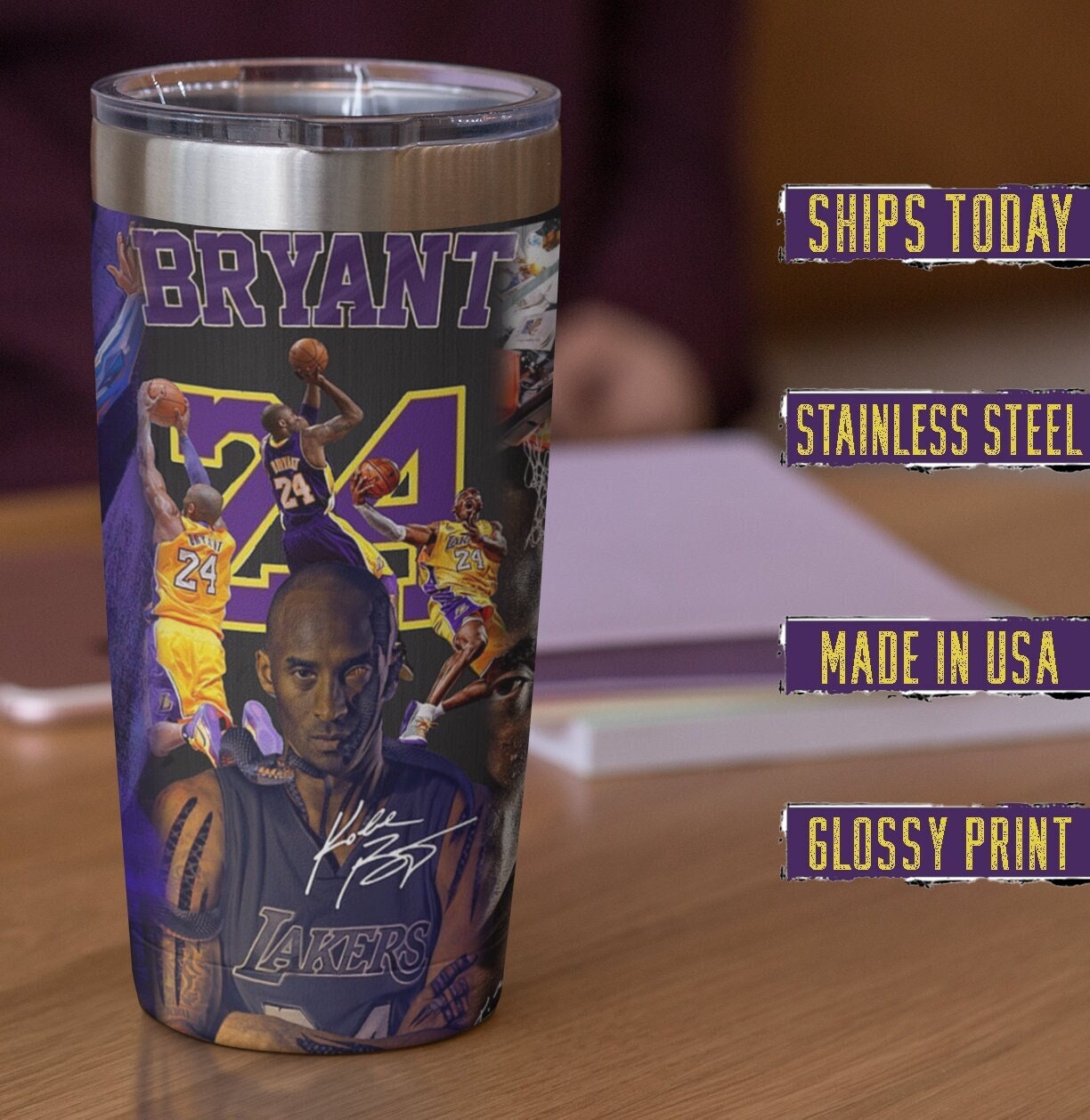 Kobe Bryant: Mamba Forever Tumbler 20 Ounce Kobe 20oz Tumbler - Water ...