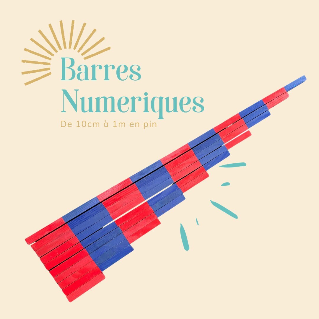Montessori Red and Blue Number Bars - Etsy