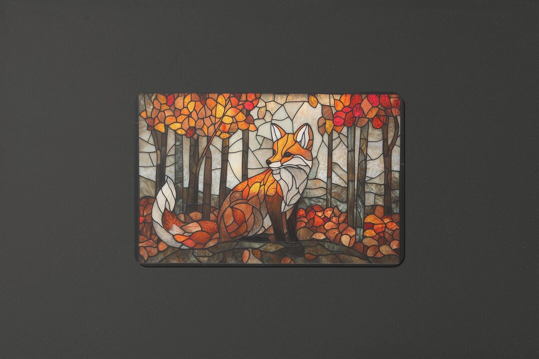 Stained Glass Fox Art Playmat: MTG Playmat // Mousepad // Computer Mat ...
