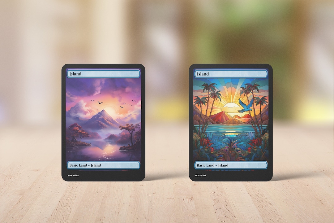 Island Basic Land Set Stained Glass and Scenic High Quality Alternate ...