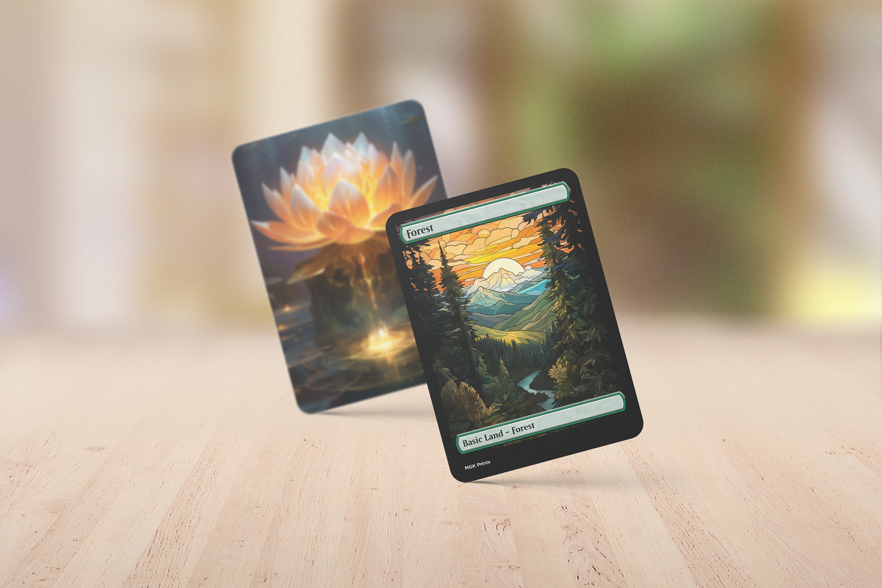 Forest Basic Land Set Stained Glass and Scenic High Quality Alternate ...