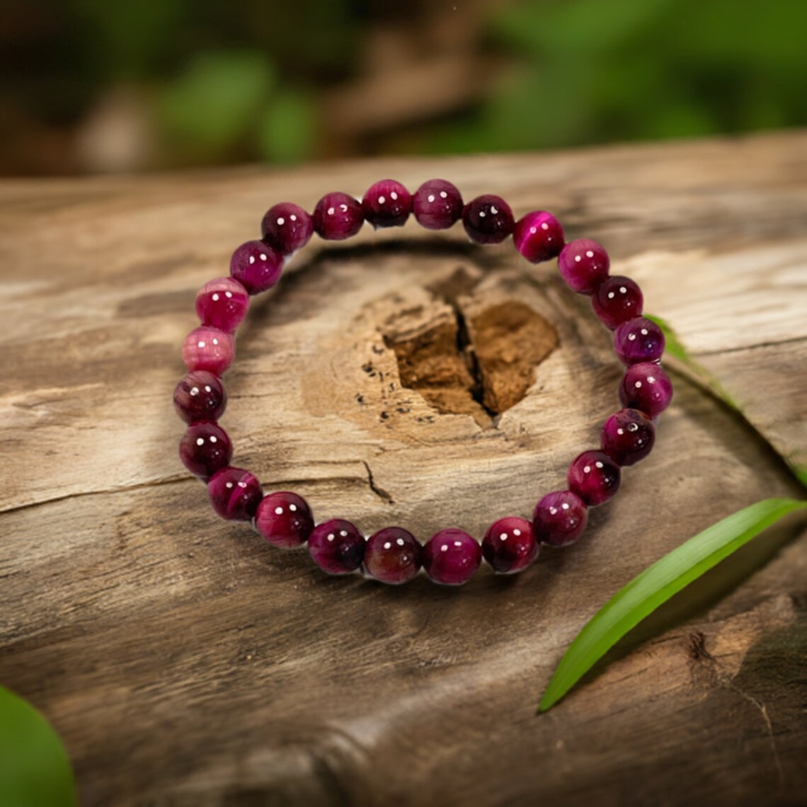 Natural Red Rose Tiger Eye Bracelet - Etsy