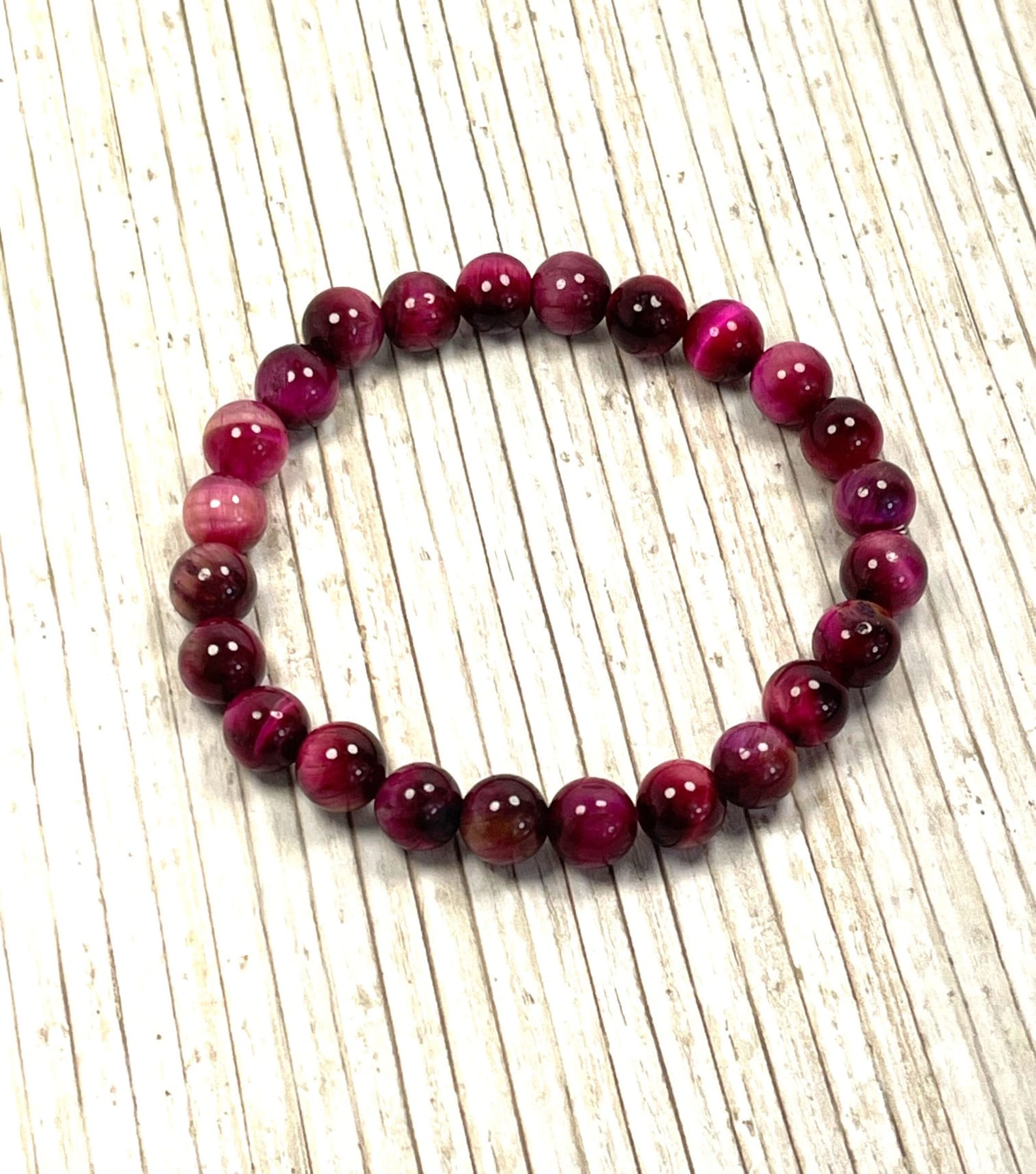 Natural Red Rose Tiger Eye Bracelet - Etsy