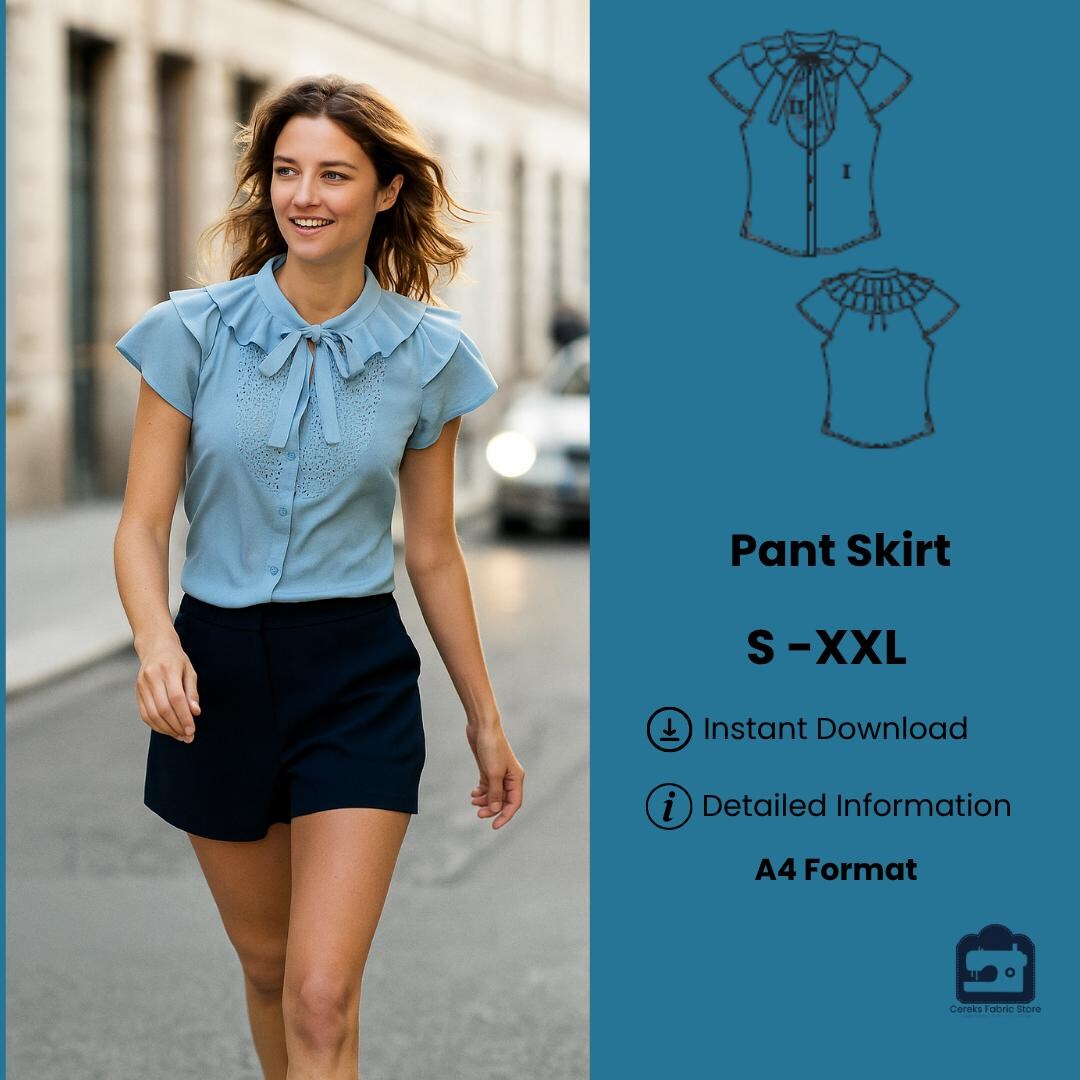 Romantic Blouse Sewing Pattern PDF – Lace Detail Top – Sizes 36-44 ...