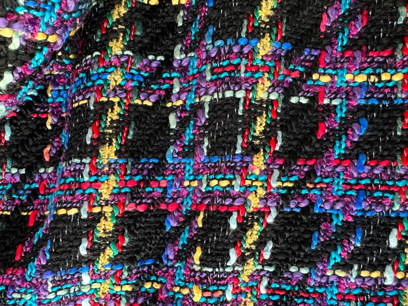 Colorful Tweed Fabric by the Yard for Stylish Jackets and Skirts - Etsy
