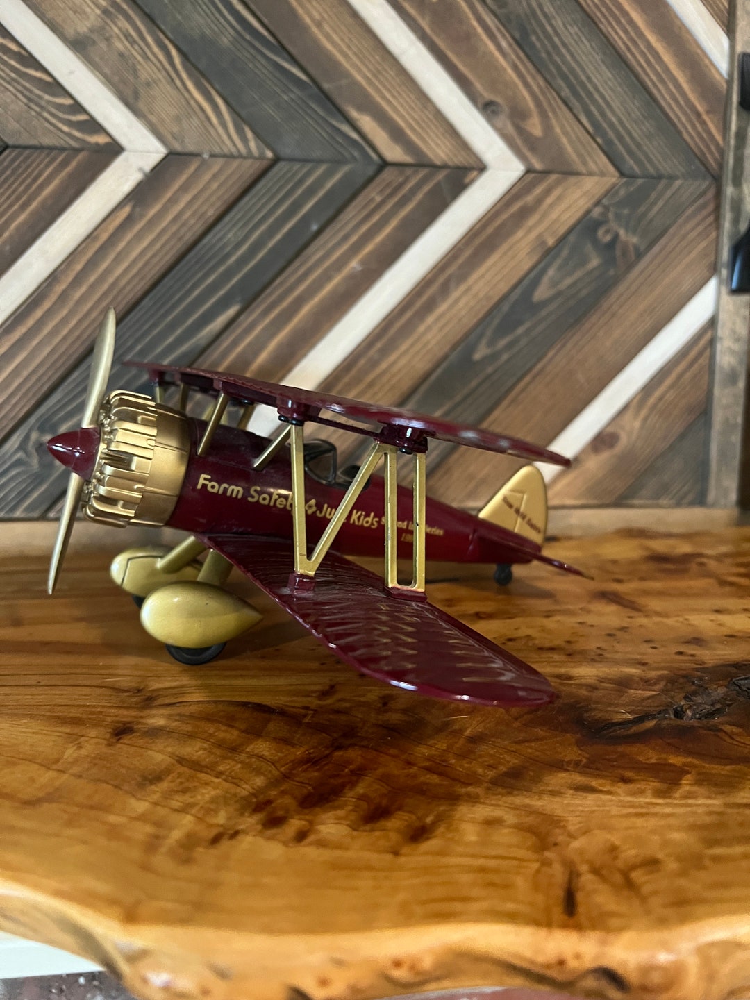 Farm Safety 4 Kids Stearman Biplane Die Cast Bank Collectible Limited ...