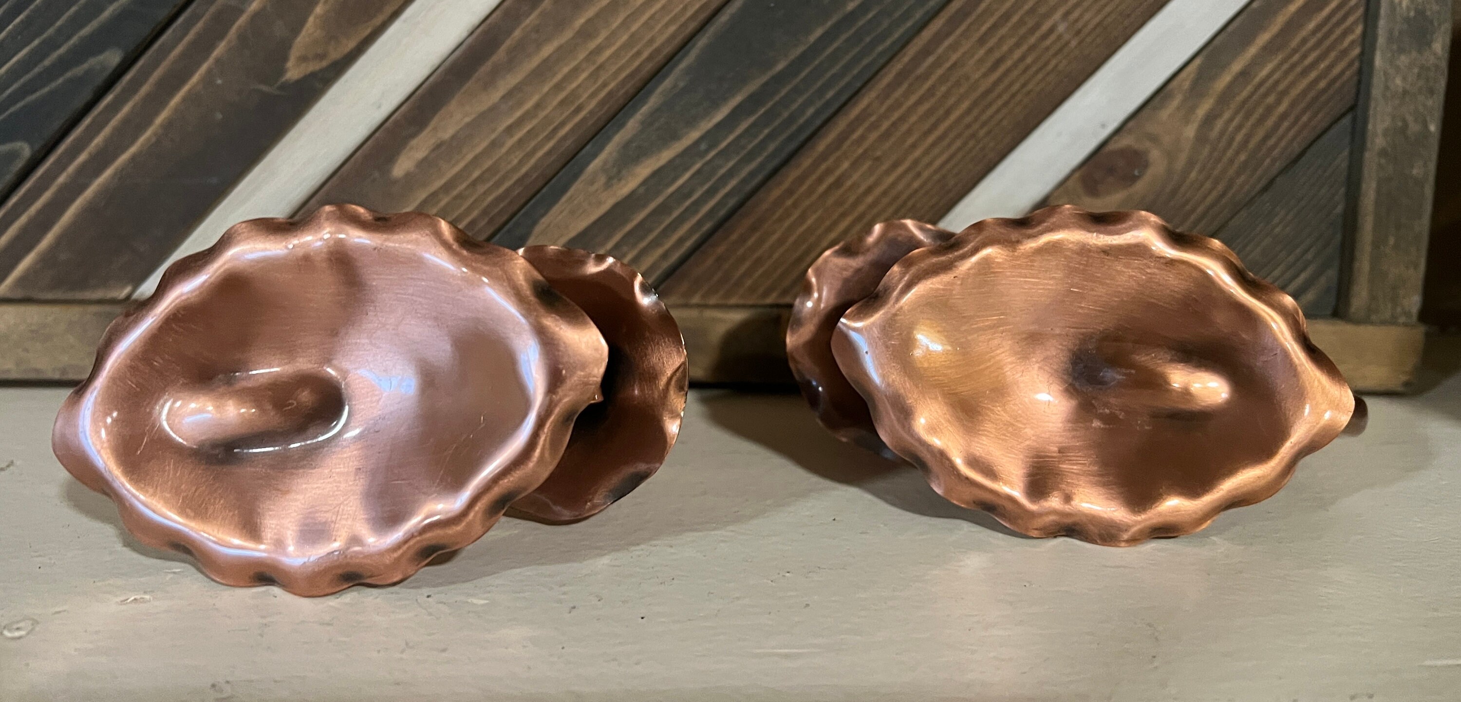 Vintage Copper Candlestick Holders Gregorian Style Pair Set of 2 Taper ...
