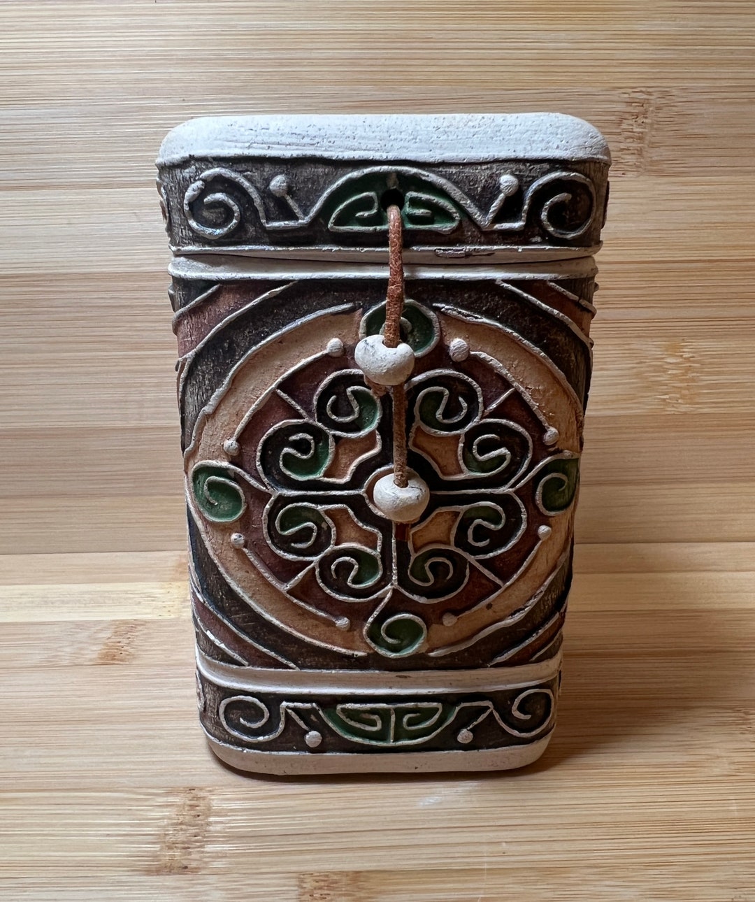 Vintage Handpainted Clay Trinket Box: Southwest Primitive Decor - Etsy