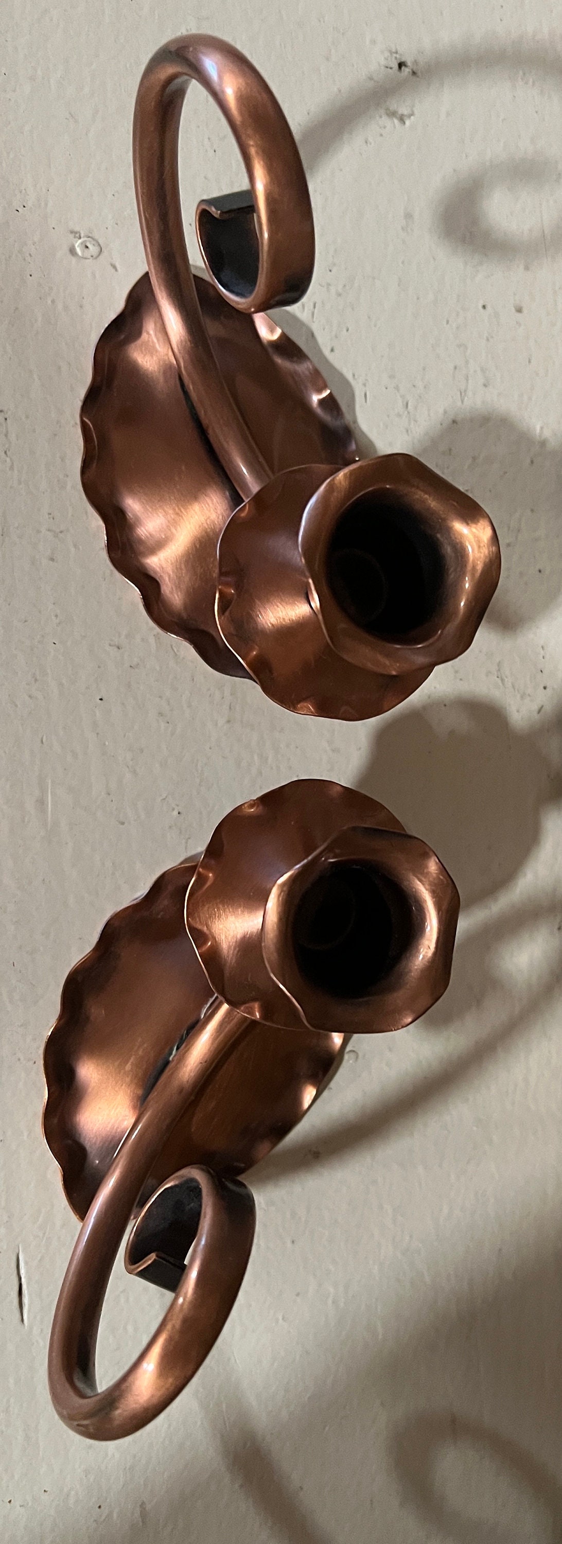 Vintage Copper Candlestick Holders Gregorian Style Pair Set of 2 Taper ...