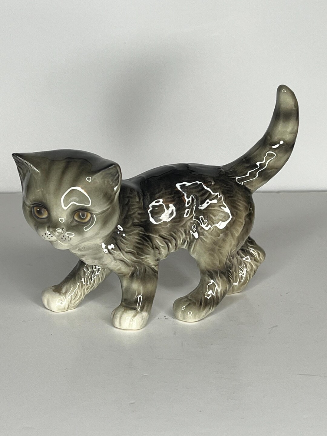 Vintage Goebel Cat Kitten Ceramic Figurine Large West Germany Tabby ...