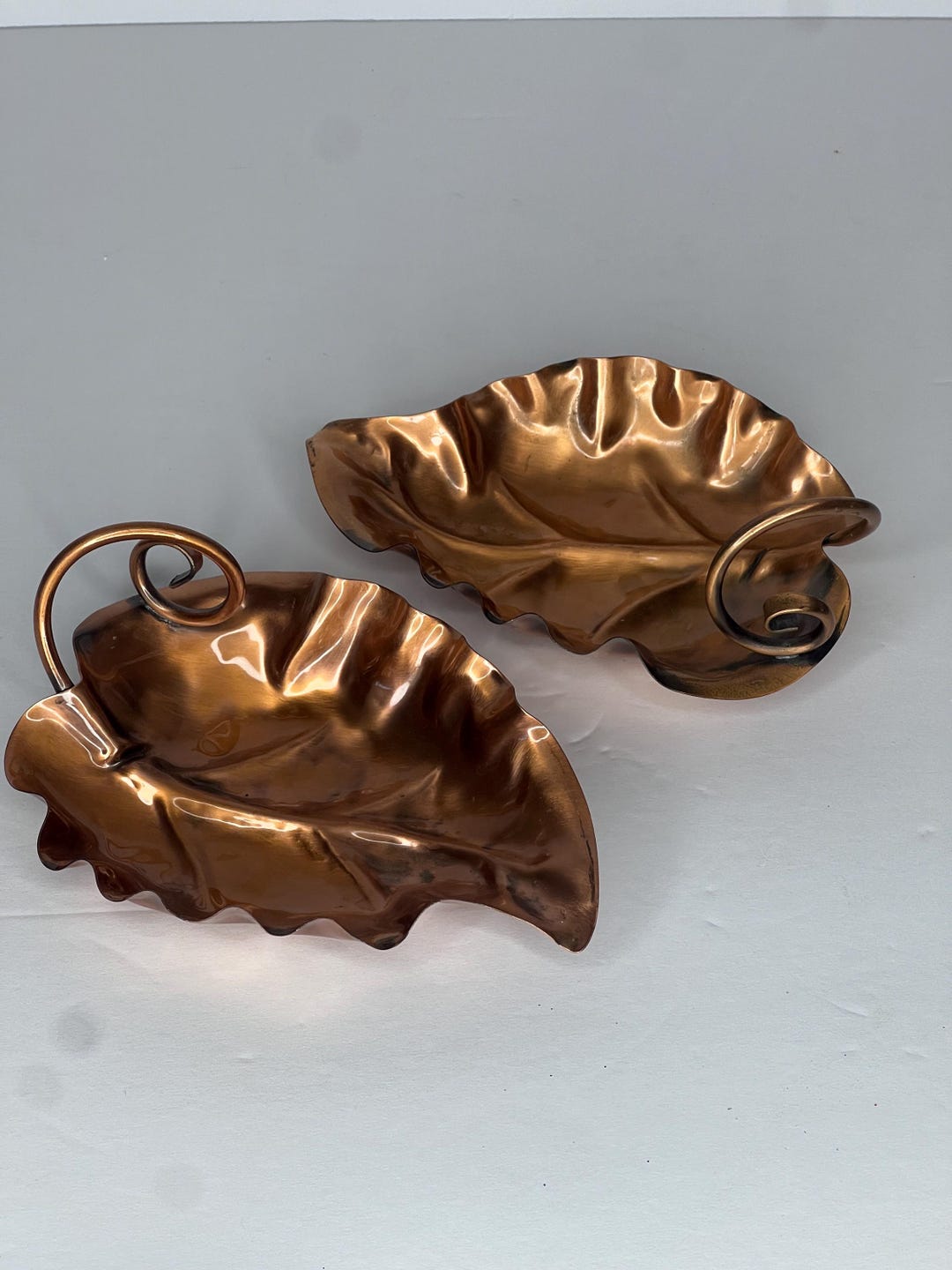 Vintage Gregorian Copper Leaf Shape Trinket Dish - Etsy