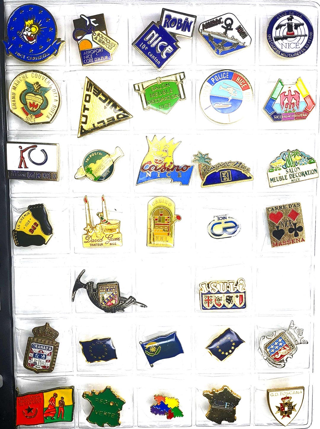 Vintage Collection of 20 Pins Nice Cote D'azur + 12 Flags, Coats of ...